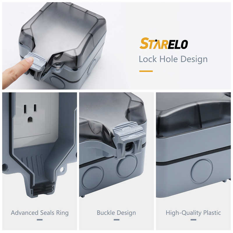 1 Gang Switched Socket 15Amp Single outdoor socket IP66 125V