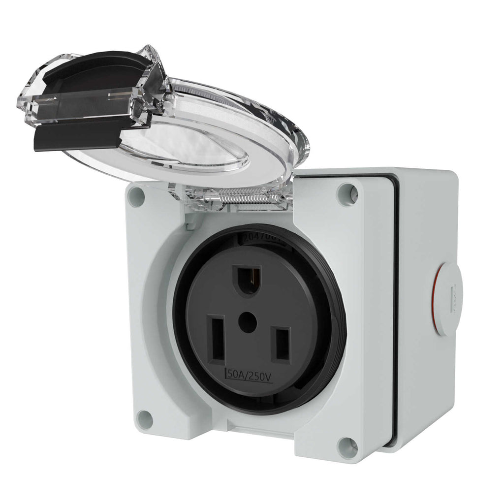 NEMA 6-50R Power Outlet Box 250V Outdoor Weatherproof