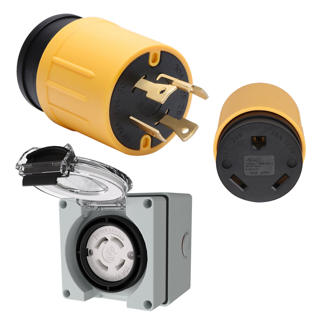 NEMA L14-30C 30A Locking Female Plug Box Generator