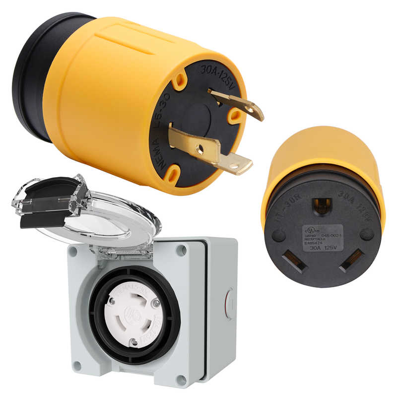 NEMA L5-30C 30A Locking Female Plug Box Outdoor Charger