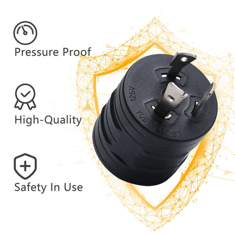 STARELO 30 Amp 3Prong RV Generator Adapter,NEMA L5-30P Twist Lock Male