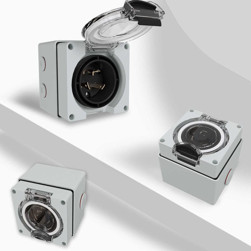 NEMA L6-30P 30A Generator Power Inlet Box Weatherproof