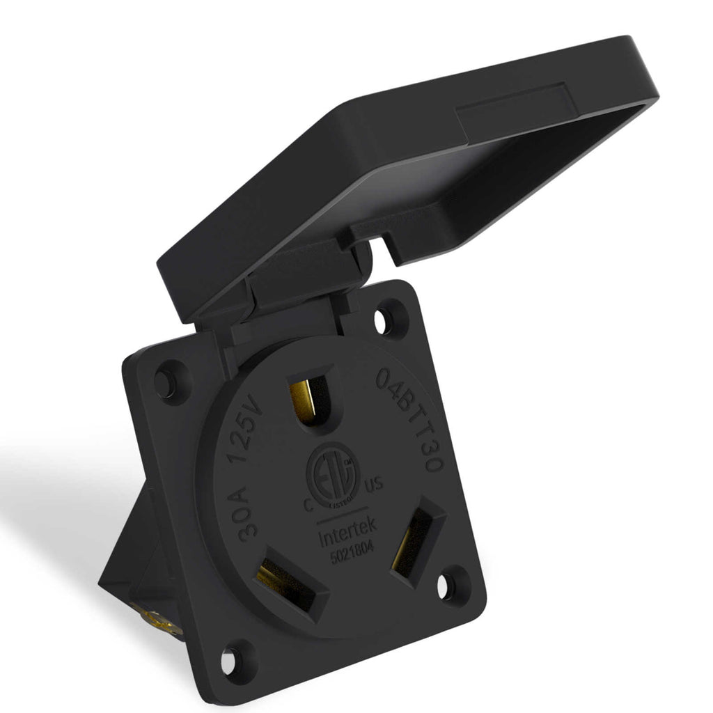 NEMA TT-30R 30A RV/EV Power Outlet with Cover 125/250Volt