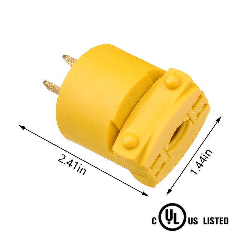 Electrical Replacement Plug Extension Cord End 125V 15A 2Pole 2Wire ...