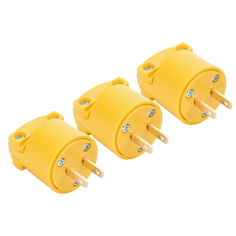 Electrical Replacement Plug Extension Cord End 125V 15A 2Pole 2Wire NEMA 5-15P