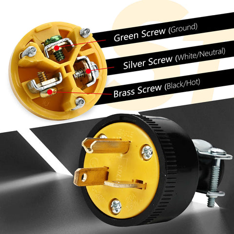 Electrical Replacement Plug Extension Cord End 250V 20A 2Pole 3Wire ...