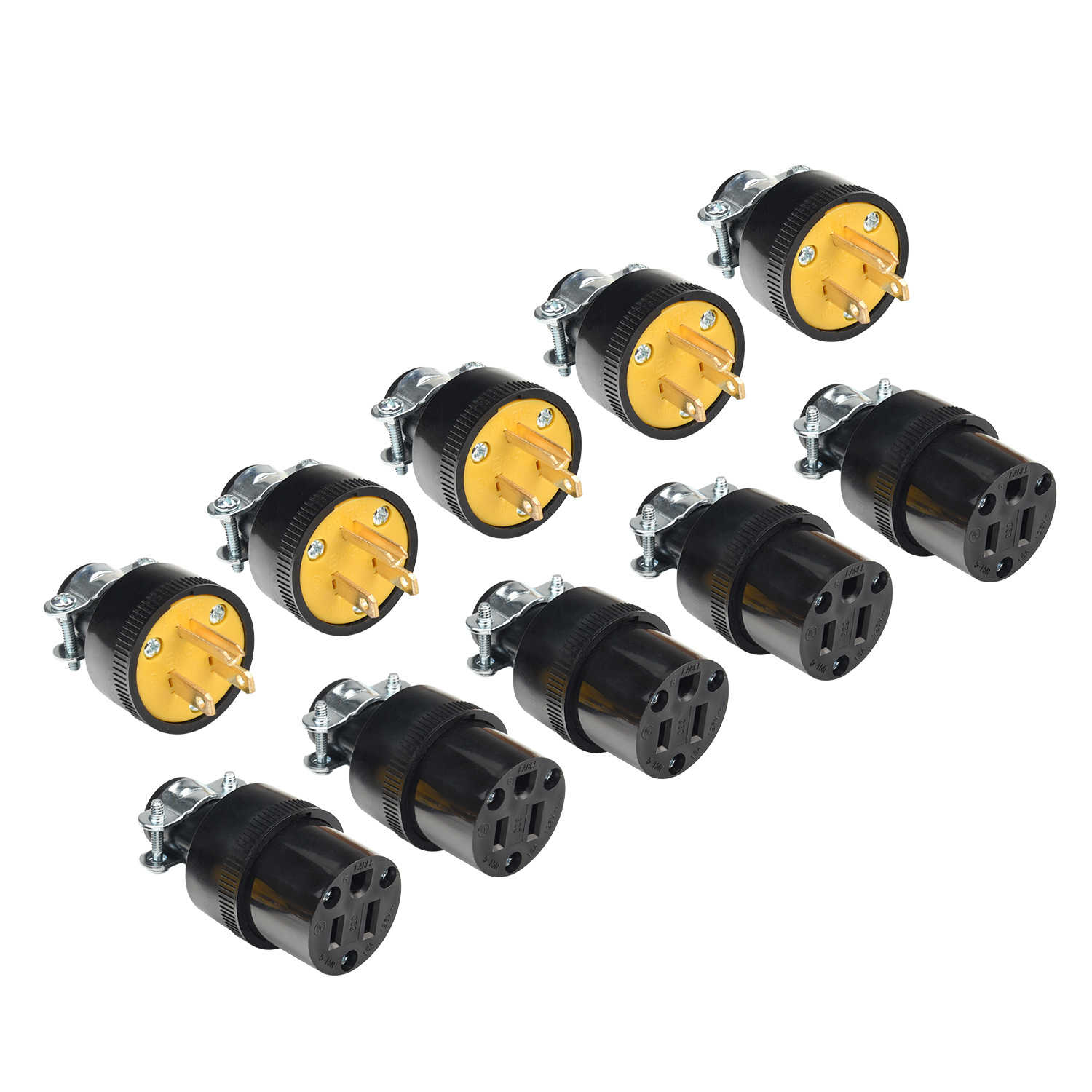 125V Cord Repair Plugs 10 Pack Replacement Male Plug Ends - 125V 15 Amp ...